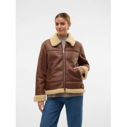 V&eacute;ro Moda Vero Moda Kunstlederjacke "KAY" in Braun - 67% | Gr&ouml;&szlig;e M | Damenjacken