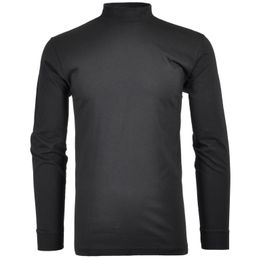 Stehkragenshirt Ragman, Herren, Gr. L, schwarz, Baumwolle, regular fit, hoch geschlossener Ausschnitt, Shirts
