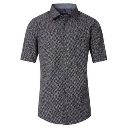 Kurzarmhemd Casamoda "Casamoda Freizeithemd Kurzarm Print", Herren, Gr. L, primary_ausgabeGroessentyp, schwarz, 100% Baumwolle, bedruckt, lässig geschnitten, Hemden