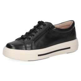 Caprice Damen Plateausneaker, Gr. 36schwarz, Leder, Schuhe, Freizeitschuh, Halbschuh, Schnürschuh mit Schaftrandpolsterung