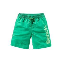 Badeshorts Bench., Kinder, Gr. 110/116, N-Gr, grün, Microfaser, Polyester, unifarben, Badehosen, mit trendigem Logoschriftzug