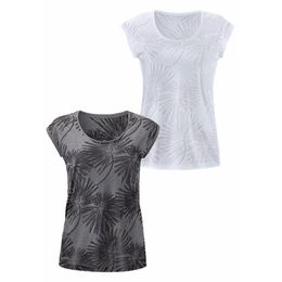 Beach Time Shirts 2-er Pack Damen Gr&ouml;&szlig;e M basaltgrau / wei&szlig;