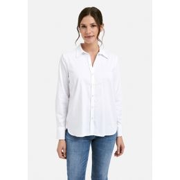 Smith & Soul Langarmbluse SMITH & SOUL, Damen, Gr. XL, wei&szlig;, Material: 70% Baumwolle, 27% Polyester, 3% Elasthan, unifarben, relaxed fit normal, hoch geschlossener Ausschnitt, &Auml;rmel mit &Auml;rmelschlitz 1-Knopf-Manschette, Blusen