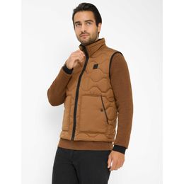 Steppweste Brax "Style BOB", Herren, Gr. L, braun, Web, 98% Polyester, 2% Sonstige Fasern, Westen