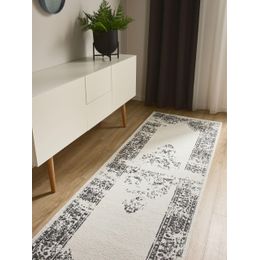 benuta Basic L&auml;ufer f&uuml;r Flur Sia Cream/Grau 80x240 cm