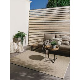 benuta Basic In- & Outdoor-Teppich Iowa Taupe 195x195 cm - Teppich f&uuml;r Balkon, Terrasse & Garten