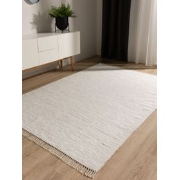 benuta Basic Kurzflor Teppich aus recyceltem Material Tom Cream 60x100 cm - Moderner Kurzflor-Teppich f&uuml;r Wohnzimmer