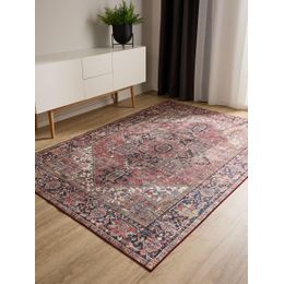 benuta Basic Waschbarer Teppich George Multicolor/Beige 60x120 cm - Vintage-Stil Teppich im Used-Look