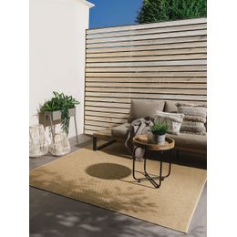 benuta Basic In- & Outdoor-Teppich Iowa Beige 195x195 cm - Teppich f&uuml;r Balkon, Terrasse & Garten