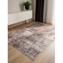 benuta Basic Waschbarer Teppich George Multicolor/Braun 60x120 cm - Vintage-Stil Teppich im Used-Look