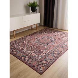 benuta Basic Waschbarer Teppich George Multicolor 60x120 cm - Vintage-Stil Teppich im Used-Look