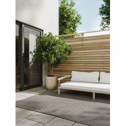 benuta Basic In- & Outdoor-Teppich Lou Schwarz 80x150 cm - Teppich f&uuml;r Balkon, Terrasse & Garten