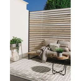 benuta Basic In- & Outdoor-Teppich Flora Grau 80x150 cm - Teppich f&uuml;r Balkon, Terrasse & Garten