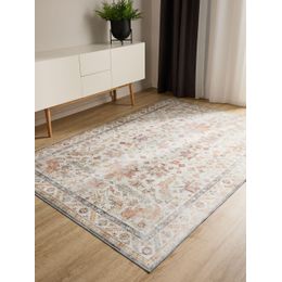 benuta Basic Waschbarer Teppich George Multicolor/Beige 60x120 cm - Vintage-Stil Teppich im Used-Look