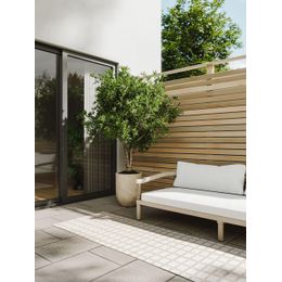 benuta Basic In- & Outdoor-Teppich Kaleo Cream/Beige 70x200 cm - Teppich f&uuml;r Balkon, Terrasse & Garten