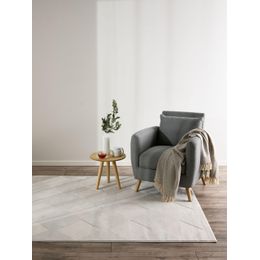benuta Basic Kurzflor Teppich Claire Cream 120x170 cm - Moderner Kurzflor-Teppich f&uuml;r Wohnzimmer
