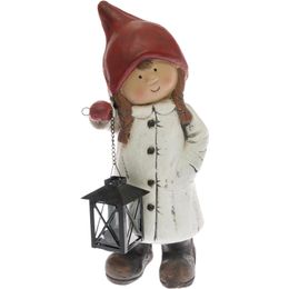Weihnachtsfigur "Weihnachtsdeko aussen", rot (rot, weiß), B:17cm H:41cm T:14cm, Steingut, MyFlair MÖBEL & ACCESSOIRES, Dekofiguren, Weihnachtsfigur, Winterkind