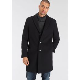Kurzmantel Bruno Banani "Flex-Coat", Herren, Gr. L (52/54), schwarz, Flanell, Obermaterial: 80% Polyester, 10% Polyacryl, 10% Viskose. Futter: 100% Polyester, tailliert hüftbedeckend, Mäntel Kurzmantel