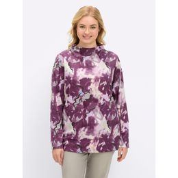 sheego Gro&szlig;e Gr&ouml;&szlig;en Shirt mit Batik-Effekt, bordeaux-bedruckt, Gr&ouml;&szlig;e 48/50 - Damen