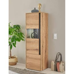 Pharao24.de Esszimmervitrine Standvitrine 155 cm hoch melaminbeschichtet