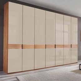Pharao24.de Drehtürenschrank Wäscheschrank in Erlefarben und Champagner