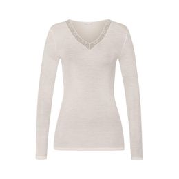 Hanro Longsleeve ' Woolen Lace ' Damen Gr&ouml;&szlig;e S wei&szlig;