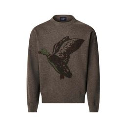 Hackett London Pullover 'INTARSIA DUCK' Herren Gr&ouml;&szlig;e XS schoko / dunkelgr&uuml;n / dunkellila