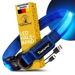 Tierhood Leuchtehalsband LED Halsband blau S