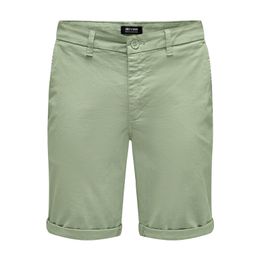 Only & Sons Only & Sons Shorts Unifarbene Short Peter Reg Twill mit seitlichen Eingrifftaschen und umgeschlagenem Saum