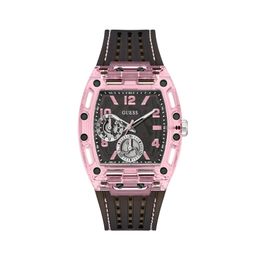 Guess Analoguhr 'SPORTING PINK' Herren Gr&ouml;&szlig;e One Size hellpink / schwarz