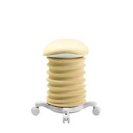 Topstar Hocker SITNESS 4D, ergonomisch, aktives Sitzen, gepolsterter Sattelsitz, höhenverstellbar, um 360° drehbar, Tragegriff, Rollen, papyrusweiß/gelb