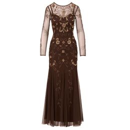 Adrianna Papell Abendkleid Damen Gr&ouml;&szlig;e 36 dunkelbraun / gold Winterkleid
