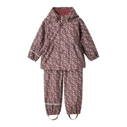 name it Funktionsanzug 'NMFDry10' Mädchen Größe 86 braun / hellgrau / aubergine / weiß