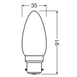 Osram LED-Leuchtmittel Kerze, B22d, 1,8 W, matt, 2.700 K