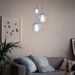 Ideal Lux Pendellampe Kalique 1, blau, Ø 18 cm, Kunststoff