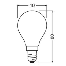 Osram LED-Leuchtmittel Tropfen, E14, 3,4 W, matt 2.700 K dim