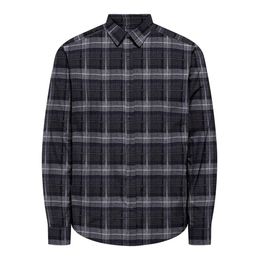 Only & Sons ONLY & SONS Hemd "Skim" in Anthrazit/ Grau - 55% | Größe XXL | Herren-plussize