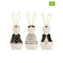 J Line 3er-Set: Dekofiguren "Hase" in Schwarz/ Grau/ Weiß - (H)19,5 cm - 10% | Dekofiguren
