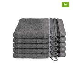 Schiesser 5er-Set: Waschhandschuhe "Skyline" in Anthrazit - 61% | Größe 16x22 cm | Badtextilien