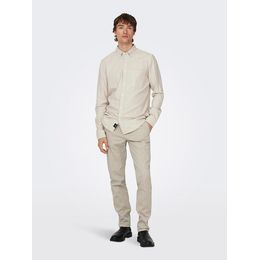 Only & Sons ONLY & SONS Hemd "Gudmund" in Beige - 53% | Gr&ouml;&szlig;e S | Herren-plussize