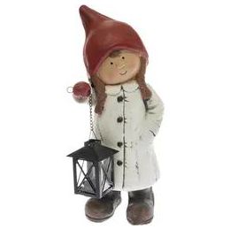 Weihnachtsfigur "Weihnachtsdeko aussen", rot (rot, weiß), B:17cm H:41cm T:14cm, Steingut, MyFlair MÖBEL & ACCESSOIRES, Dekofiguren, Weihnachtsfigur, Winterkind