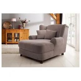 XXL-Sessel Home Affaire "Oase", grau (taupe), B:120cm H:101cm T:142cm, Luxus-Microfaser (90% Polyester/10% Polyamid), Sessel, mit Wellenunterfederung und 2 Zierkissen, Topseller