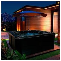 Whirlpool American Spa "American Spa Franklin", grau (grafit), B:200 H:78 L:200, Whirlpools, Ganzjahres-Whirlpool, 1 Liegefläche, 5 Sitzmöglichkeiten
