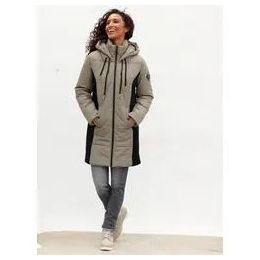 Langjacke Heine, Damen, Gr. 34, grau (taupe), 100% Polyester, Besatz:95% Polyester, 5% Elasthan, Wattierung:100% Polyester, unifarben, Jacken