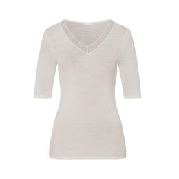 Hanro Unterhemd ' Woolen Lace ' Damen Gr&ouml;&szlig;e M wei&szlig; / offwhite
