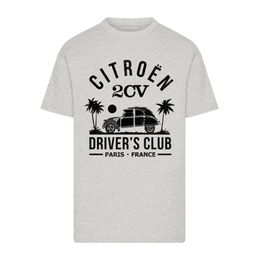 F4NT4STIC T-Shirt 'Citro&euml;n 2CV Driver's Club Black Beach' Herren Gr&ouml;&szlig;e XL grau / schwarz