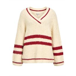 Object Pullover 'OBJJULINE' Damen Größe S rot / weiß