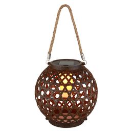 Globo lighting Solarleuchte "SOLARLEUCHTE KUNSTSTOFF ROSTOPTIK, 12XLED" in orange | Gr.: onesize
