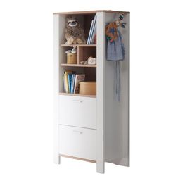 58 aufm Kessel STANDREGAL Emma 63 x 44 x 155 Beistellschrank Weiß Matt Lack/Asteiche | Gr.: onesize
