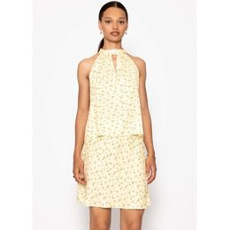 SASSYCLASSY Viskose Top mit floralem Print in Gelb | Gr.: L
